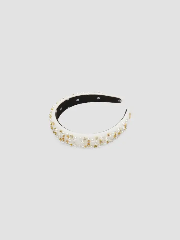 Lele Sadoughi Charlotte 14k Gold-plated Bead & Imitation Pearl Headband - Ivory