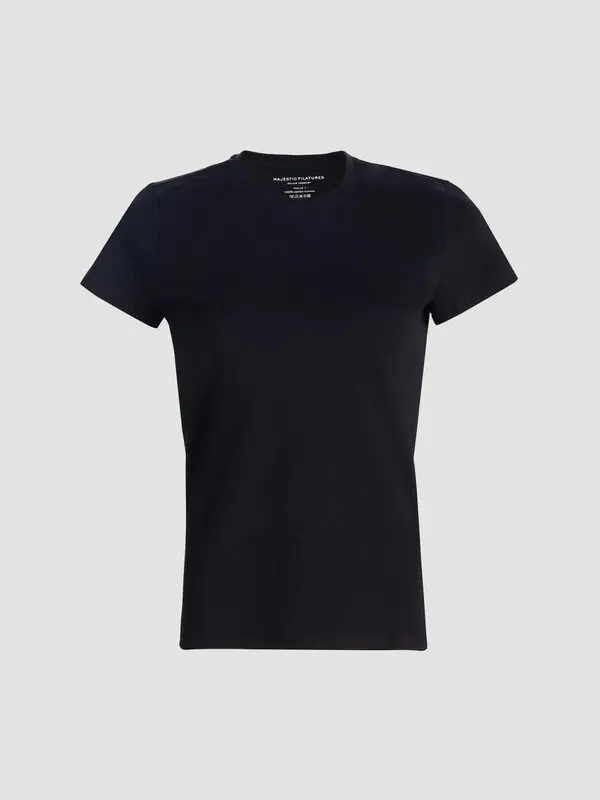 Majestic Filatures Interlock Cotton T-shirt - Noir