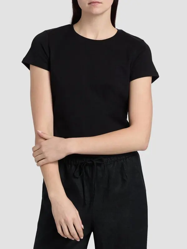 Majestic Filatures Interlock Cotton T-shirt - Noir