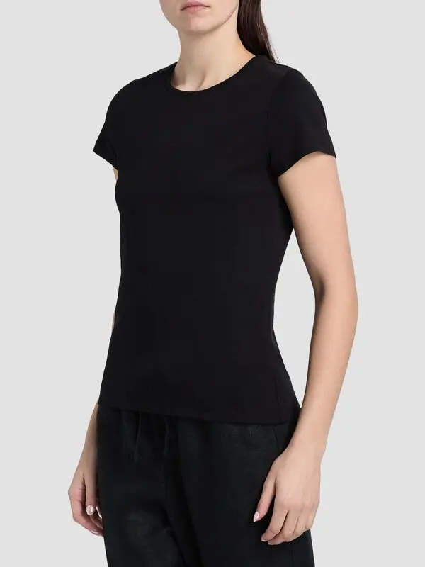 Majestic Filatures Interlock Cotton T-shirt - Noir