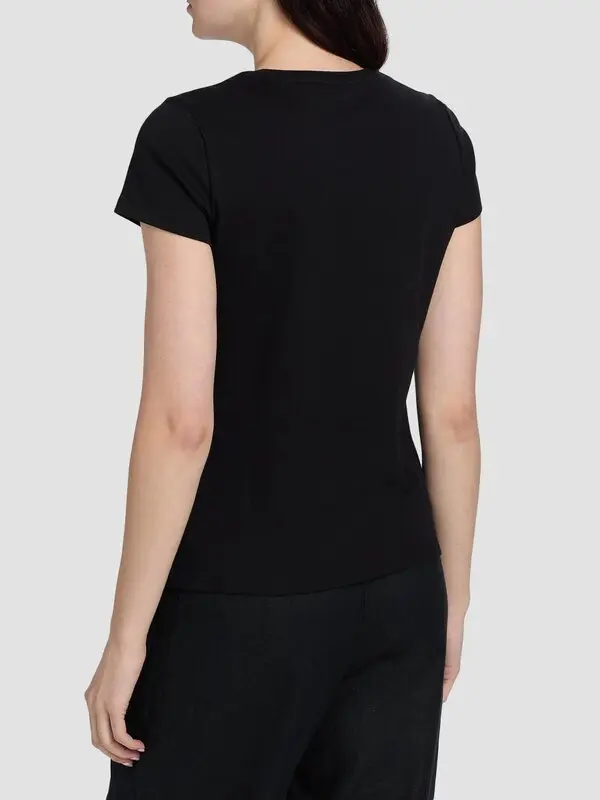 Majestic Filatures Interlock Cotton T-shirt - Noir