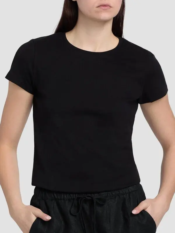 Majestic Filatures Interlock Cotton T-shirt - Noir