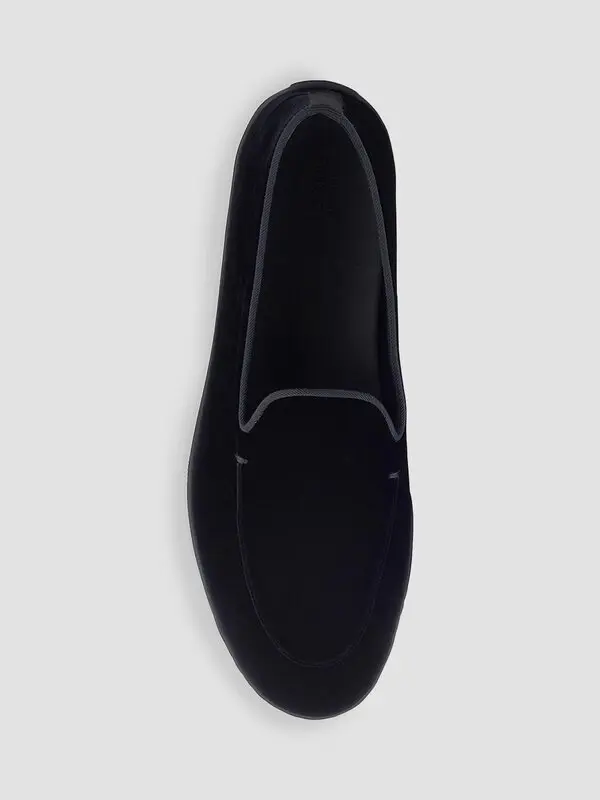 Giorgio Armani Velvet Rubber-sole Loafers