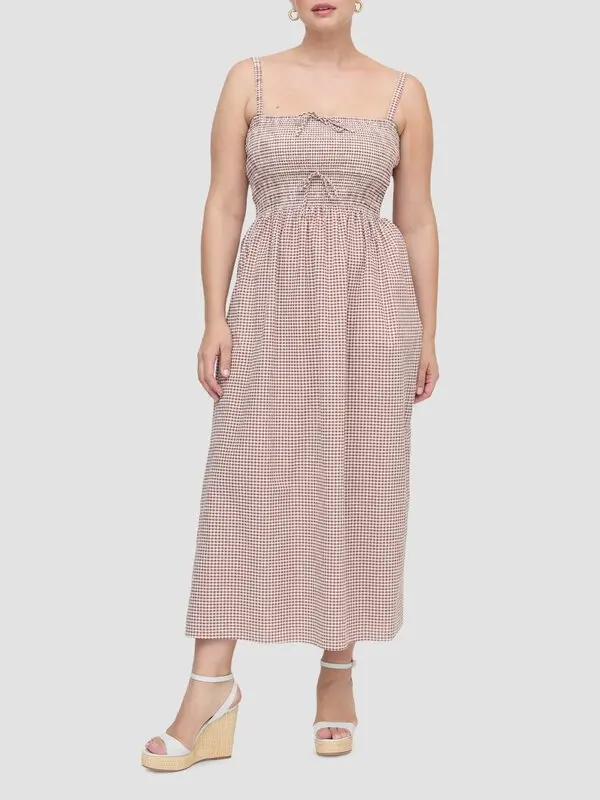 Hill House Home The Larissa Nap Dress - Cognac Gingham
