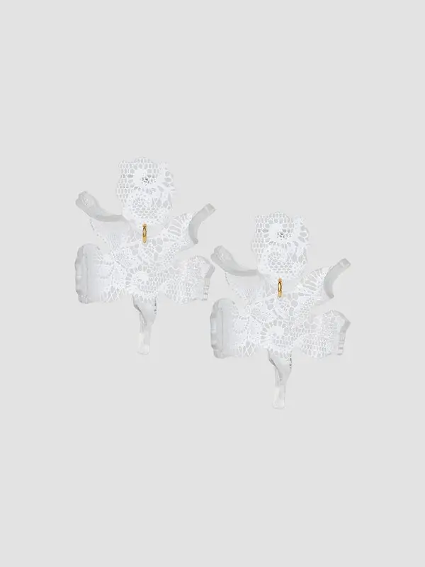 Lele Sadoughi Lace Paper Lily Acetate Drop Earrings