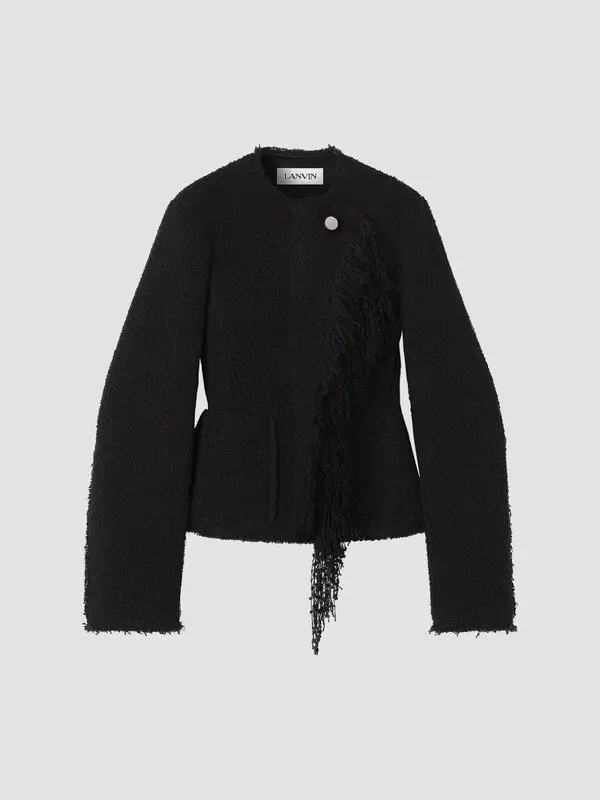 LANVIN Asymmetrical Jacket In Boucle Wool