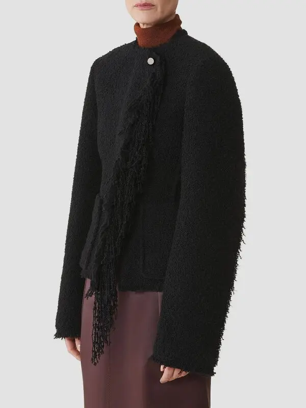 LANVIN Asymmetrical Jacket In Boucle Wool