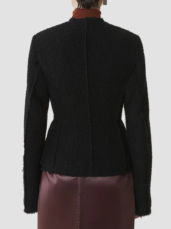 LANVIN Asymmetrical Jacket In Boucle Wool