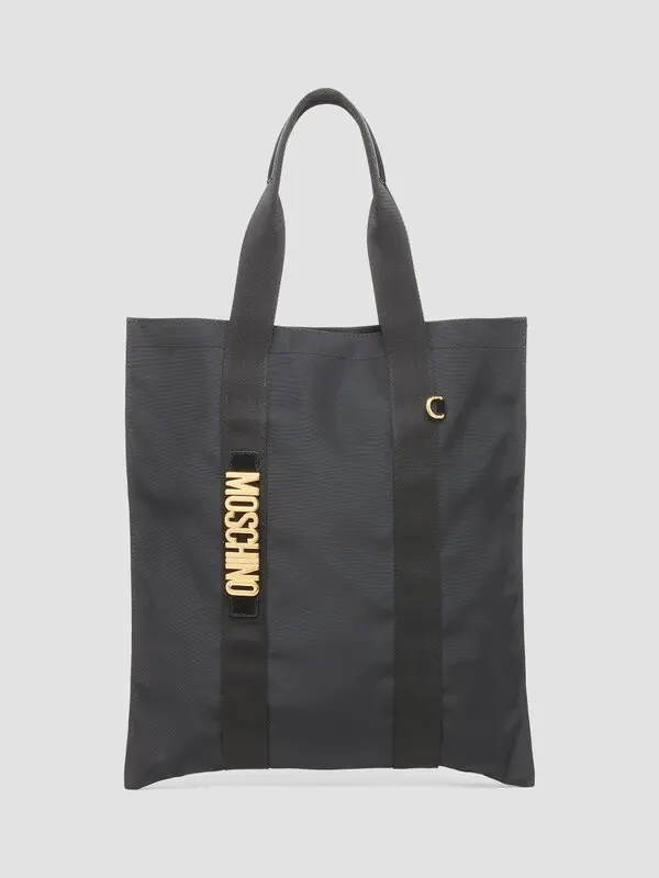 Moschino Logo Hardware Canvas Tote Bag