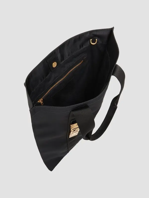 Moschino Logo Hardware Canvas Tote Bag