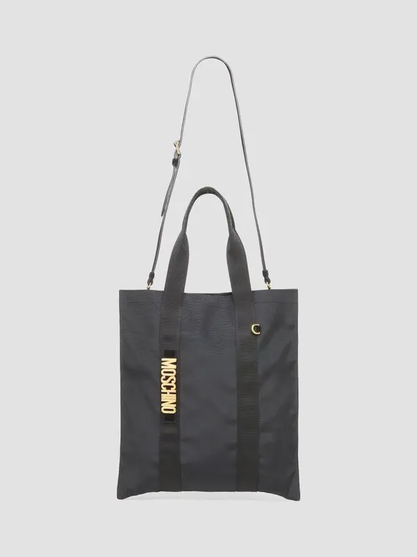 Moschino Logo Hardware Canvas Tote Bag