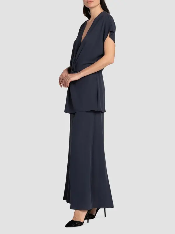 Giorgio Armani Twist Silk Layered Maxi Dress