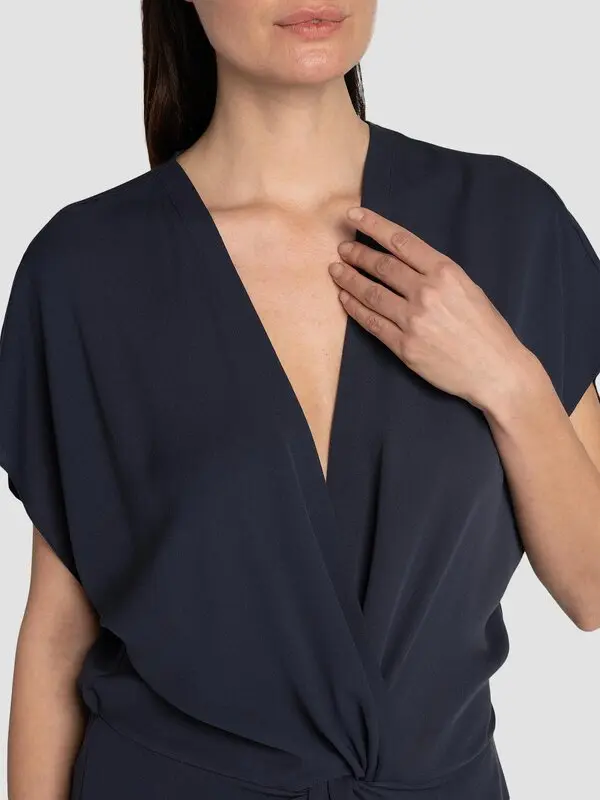 Giorgio Armani Twist Silk Layered Maxi Dress