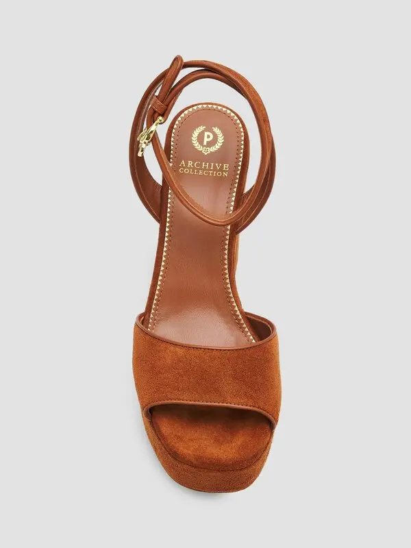 POLLINI 110mm Suede Platform Sandals