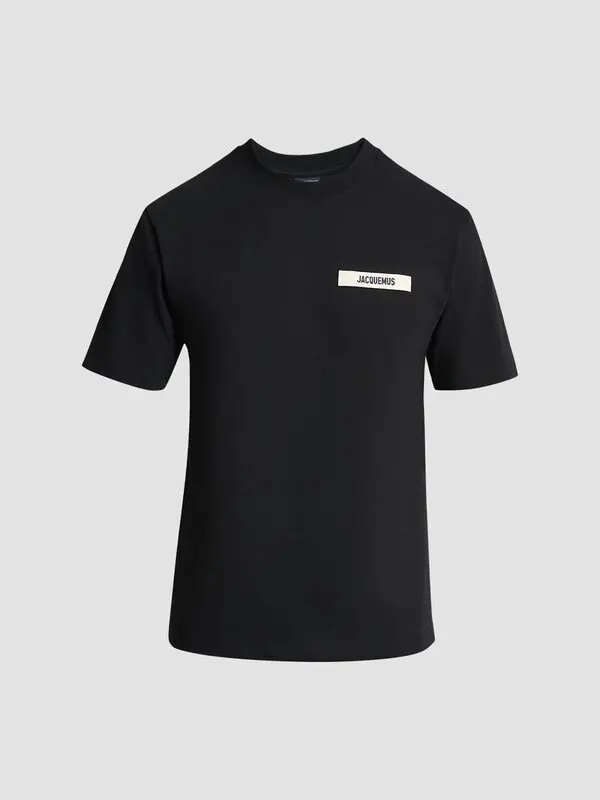 Jacquemus Grosgrain Logo Cotton T-shirt - Black