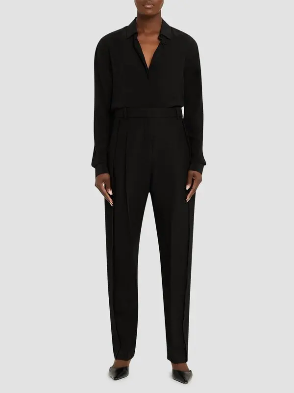 LANVIN Cigarette Wool Slit Trousers