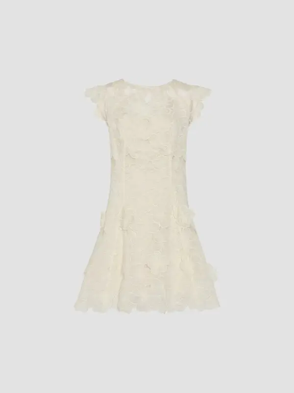 MILLY Myla 3d Floral-embroidered Minidress