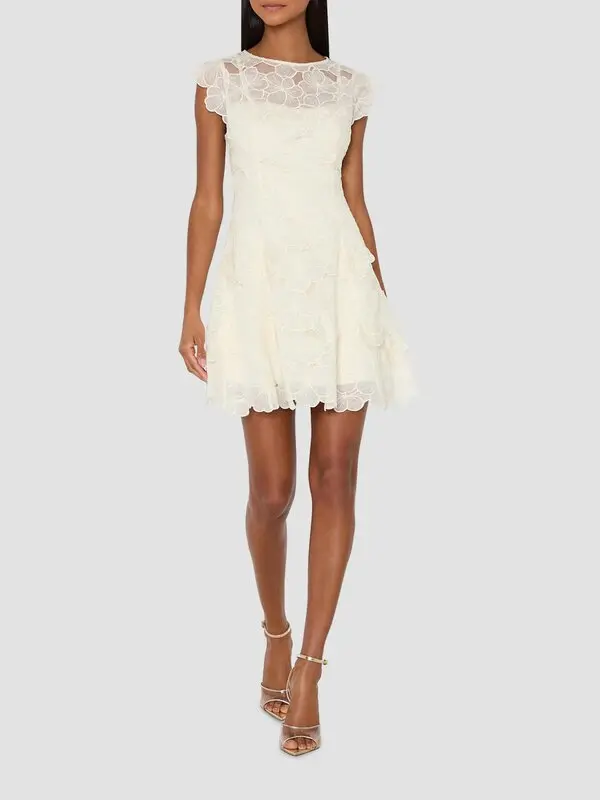 MILLY Myla 3d Floral-embroidered Minidress