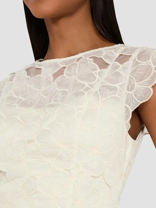 MILLY Myla 3d Floral-embroidered Minidress