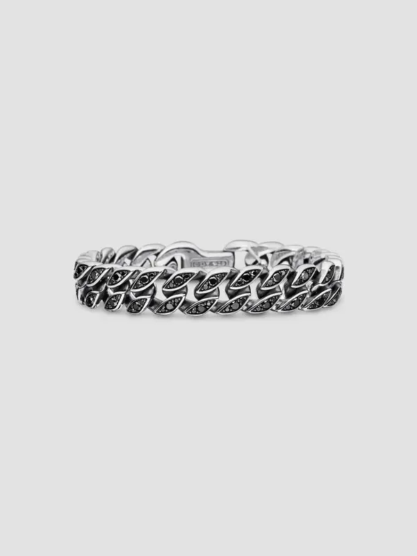 David Yurman Curb Chain Bracelet In Sterling - Black