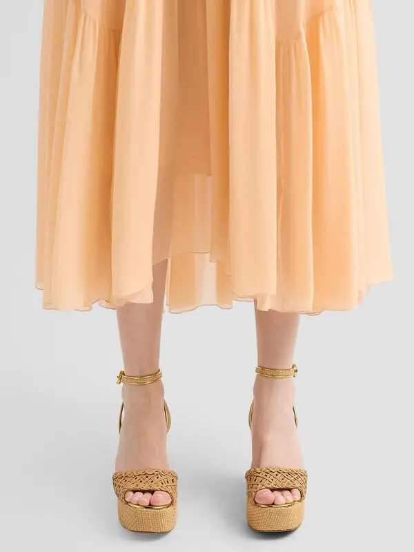 POLLINI 110mm Raffia Platform Sandals
