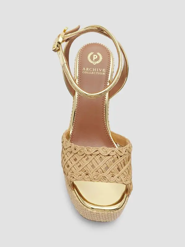 POLLINI 110mm Raffia Platform Sandals