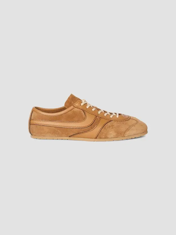 Dries Van Noten Retro Leather Low-top Sneakers - Tan