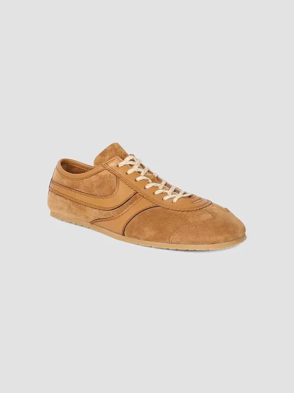 Dries Van Noten Retro Leather Low-top Sneakers - Tan