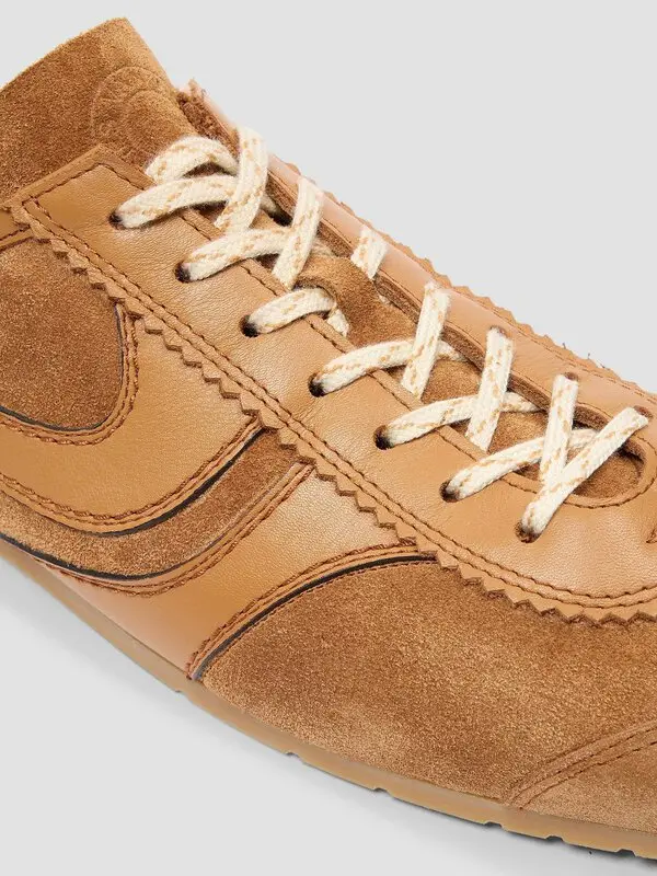 Dries Van Noten Retro Leather Low-top Sneakers - Tan
