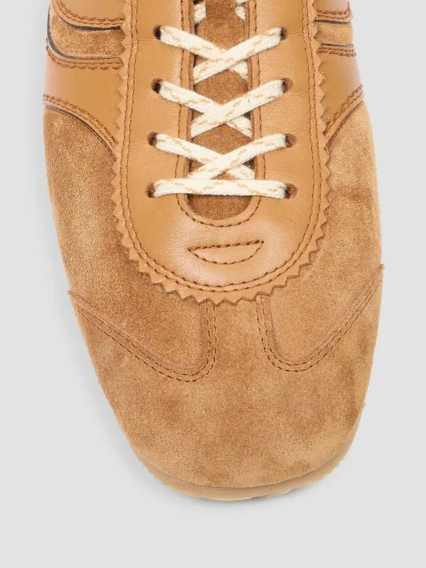 Dries Van Noten Retro Leather Low-top Sneakers - Tan