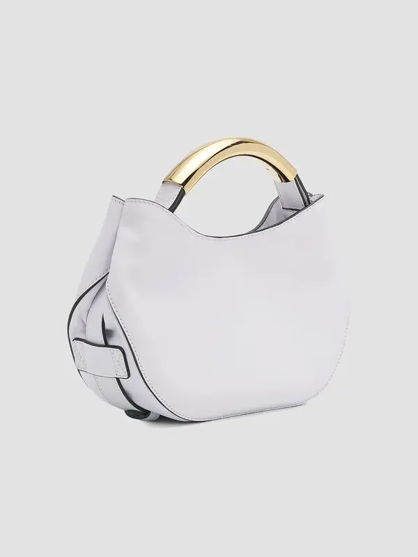 Moschino Leather & Metal Top Handle Bag