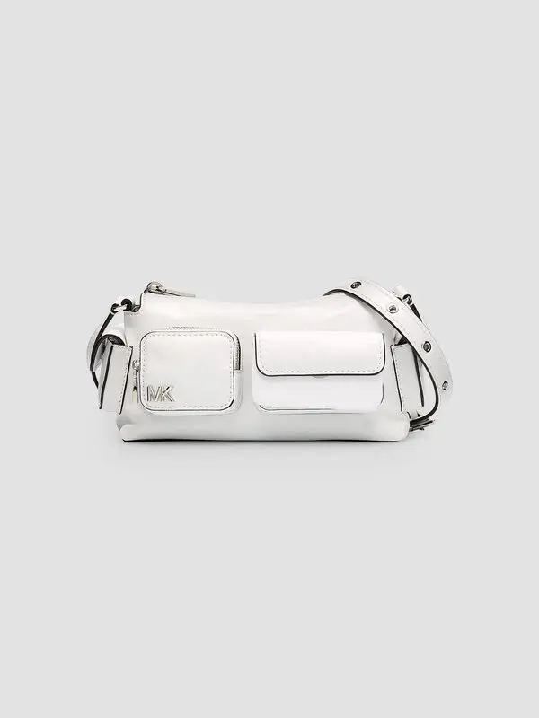 Michael Kors Small Dakota Leather Crossbody Bag - White