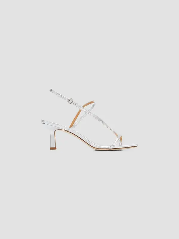 AeydĒ Elise 65mm Leather Sandals - Silver