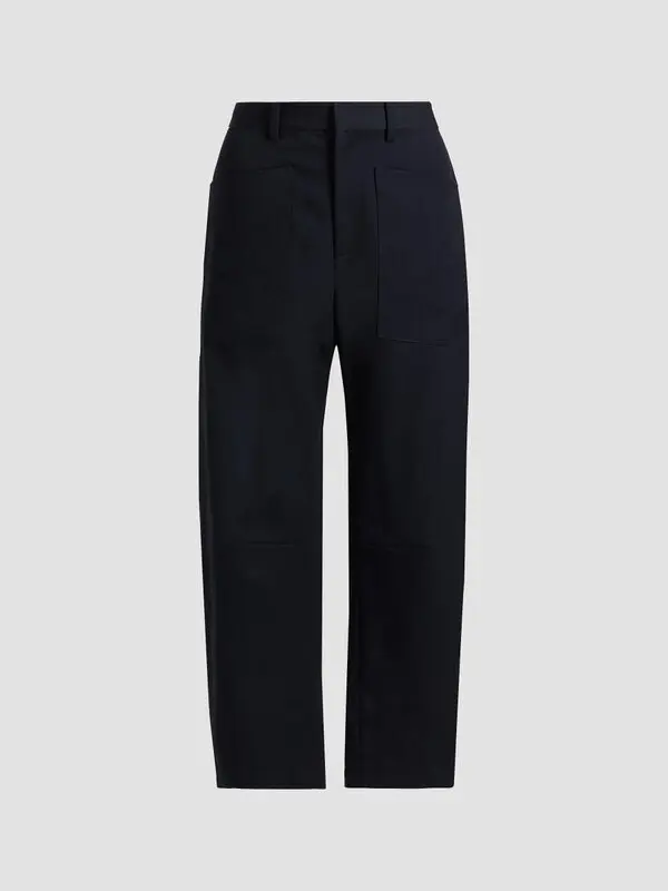 NILI LOTAN Shon Wool Barrel-leg Pants - Midnight