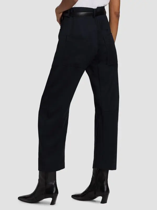 NILI LOTAN Shon Wool Barrel-leg Pants - Midnight