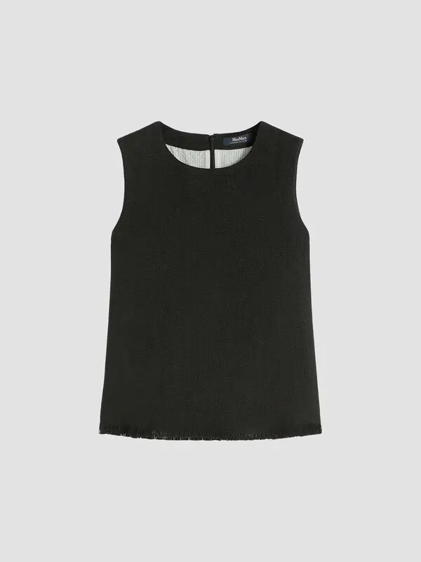 Max Mara Cotton And Linen Basketweave Top