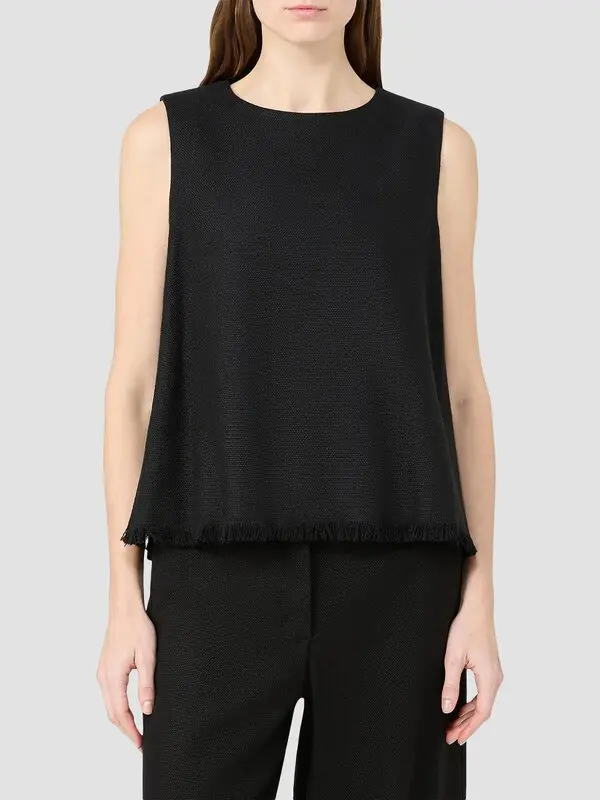 Max Mara Cotton And Linen Basketweave Top
