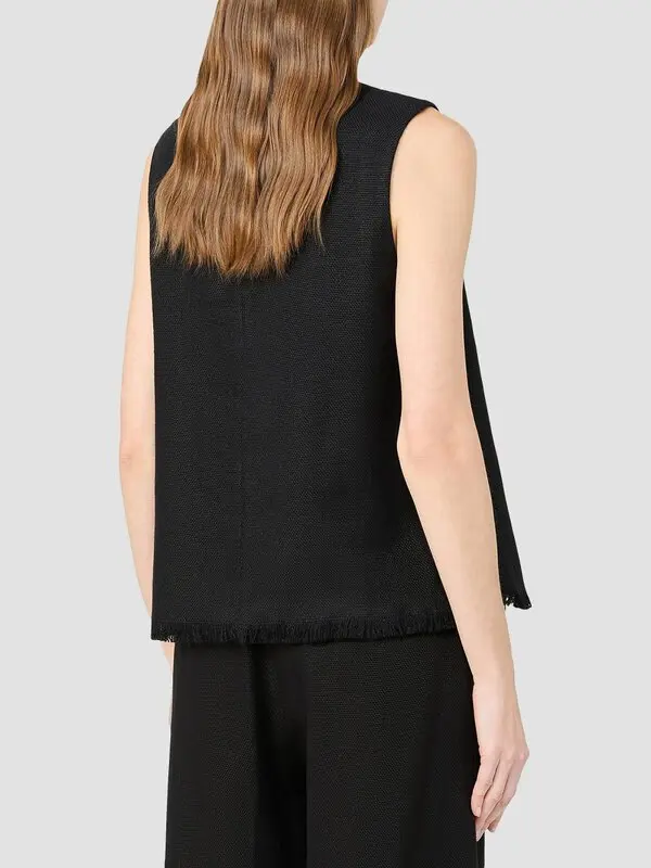 Max Mara Cotton And Linen Basketweave Top