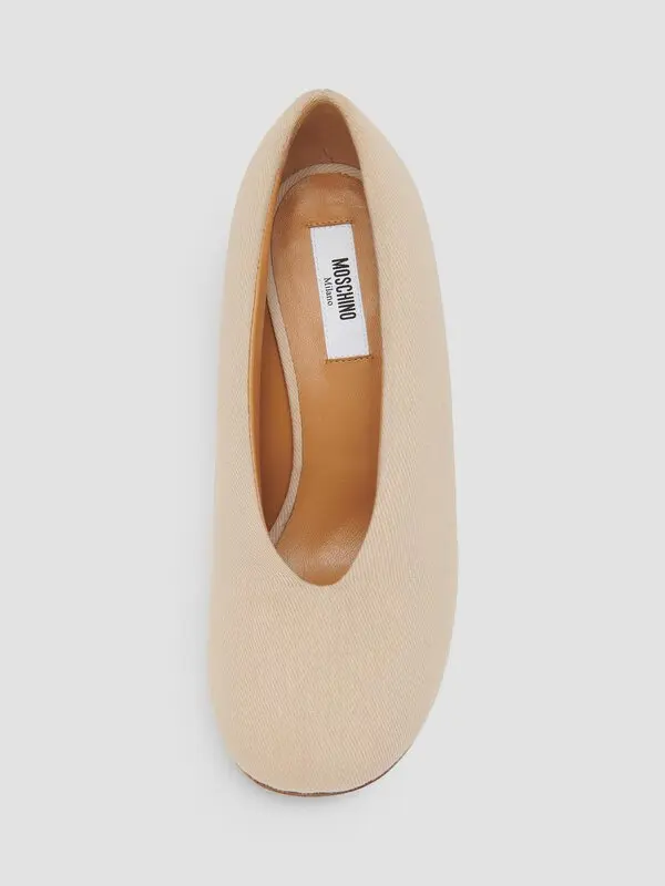 Moschino Round Toe Cotton Pumps