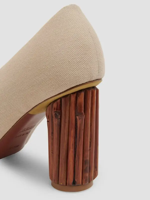 Moschino Round Toe Cotton Pumps
