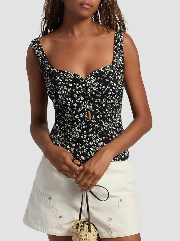 REFORMATION Francy Floral Crepe Top