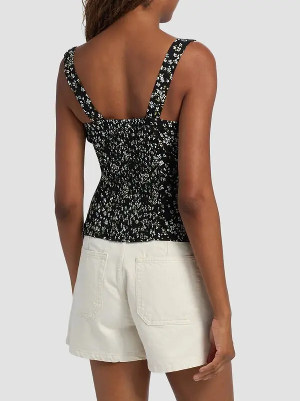 REFORMATION Francy Floral Crepe Top