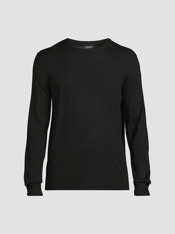 Stefano Ricci Ribbed Wool Sweater - Black
