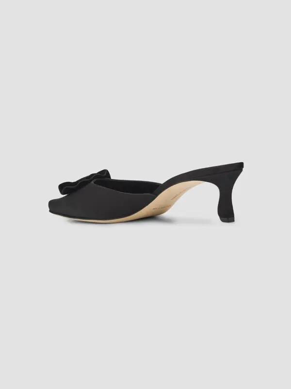 Manolo Blahnik Caulon 50mm Satin Velvet-trimmed Mules - Black
