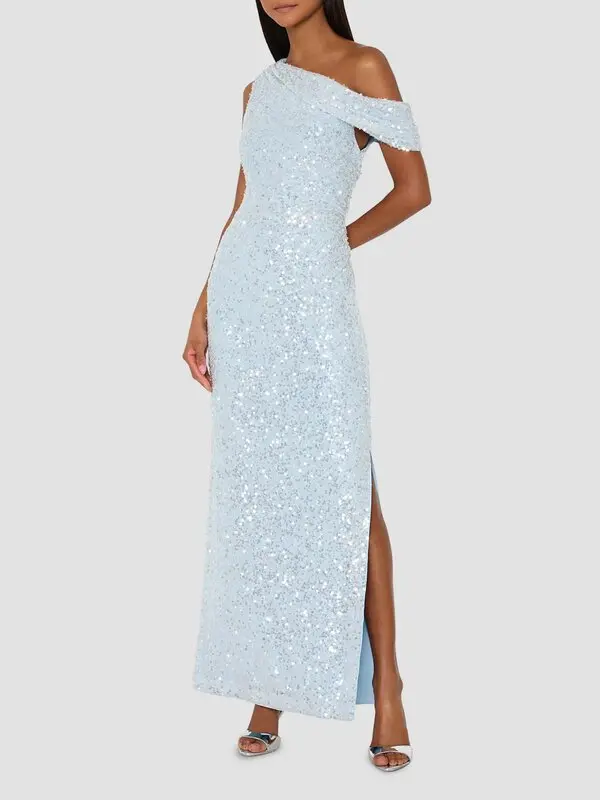 MILLY Stevie Sequin One-shoulder Maxi Dress