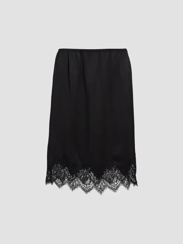 NILI LOTAN Thea Silk Lace-hem Skirt