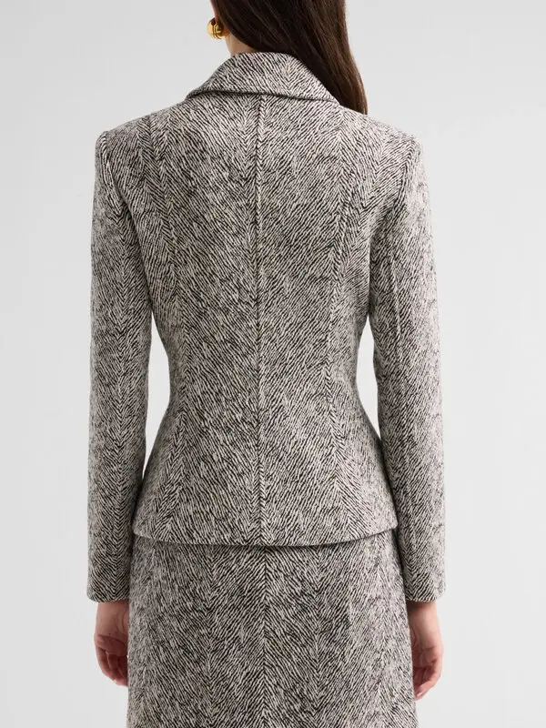 MILLY Esme Herringbone Structured Jacket