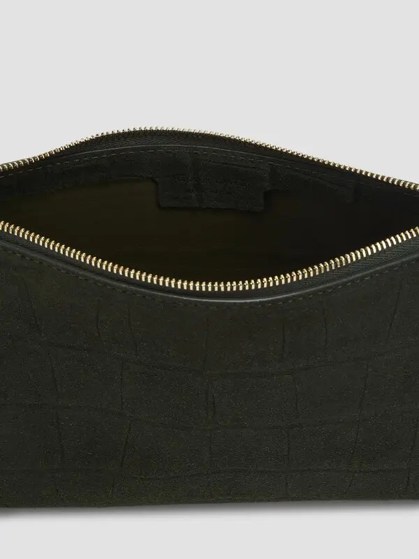 MANSUR GAVRIEL Gaia Suede Croc-embossed Shoulder Bag