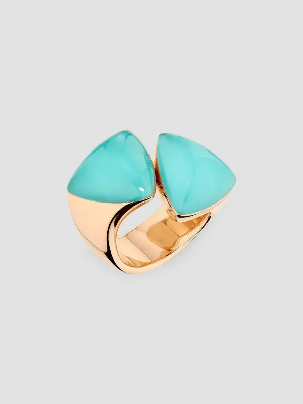 Vhernier Freccia 18k Rose Gold & Rock Crystal Ring