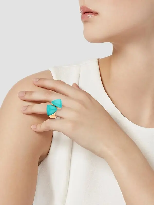 Vhernier Freccia 18k Rose Gold & Rock Crystal Ring